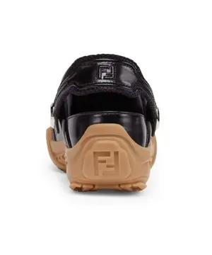Fendi Leather Slip-on Clogs With Ff Detail
