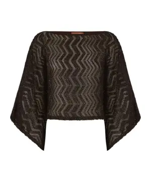 Missoni Zigzag Mesh Knit Top With Sequins
