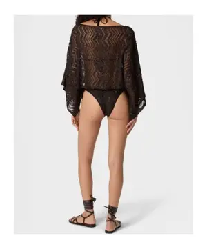 Missoni Zigzag Mesh Knit Top With Sequins