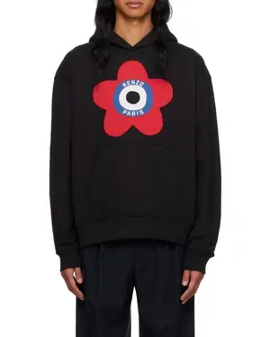 Kenzo Logo Embroidered Drop Shoulder Hoodie