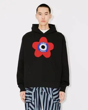 Kenzo Logo Embroidered Drop Shoulder Hoodie