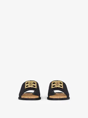 Givenchy 4g Liquid Flat Mules In Raffia