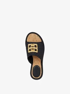 Givenchy 4g Liquid Flat Mules In Raffia