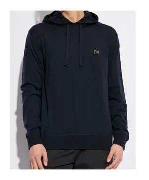 Dolce & Gabbana Dolce Gabbana Logo Plaque Drawstring Hoodie - Black