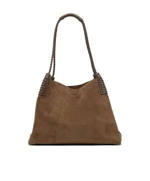 Etro Libra Braided-handle Suede Tote Bag - Green