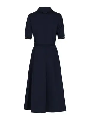Prada Zip-up Belted Collared Dress