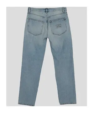Miu Miu Logo Patch Straight-leg Jeans - Blue