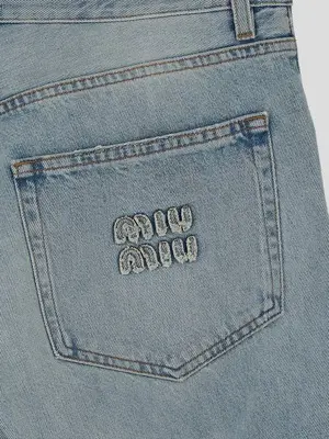 Miu Miu Logo Patch Straight-leg Jeans - Blue
