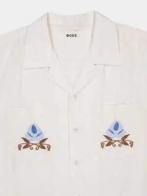BODE Noveau Vine Embroidered Shirt - Cream