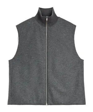 JIL SANDER Melton Padded Vest - Soot