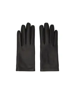 THE ROW Lorella Leather Gloves - Black