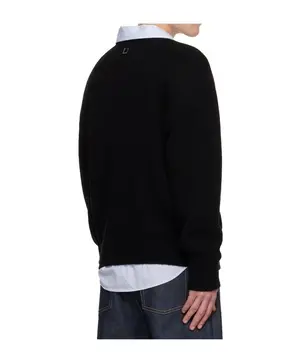 WOOYOUNGMI Crew Neck Sweater With Floral Appliqu