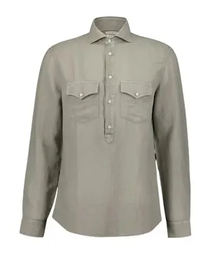 Brunello Cucinelli Spread-collar Long-sleeve Shirt