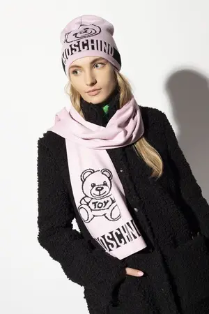 Moschino Logo Scarf - Pink