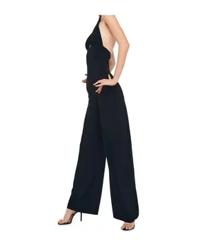 Norma Kamali Cross Halter Straight-leg Jumpsuit