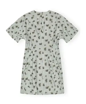GANNI Floral Printed V-neck Mini Dress