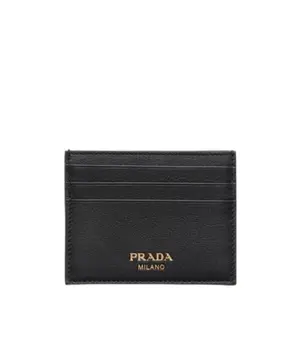 Prada Leather Card Holder - Black