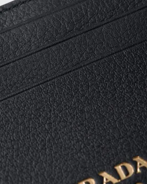 Prada Leather Card Holder - Black