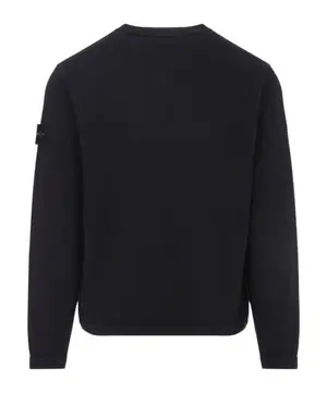 Stone Island Logo Patch Crewneck Sweatshirt - Black