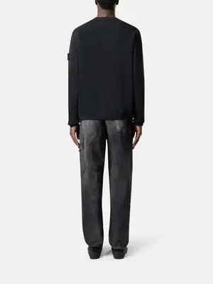 Stone Island Logo Patch Crewneck Sweatshirt - Black