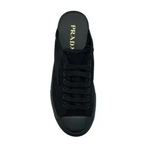 Prada Round Toe Lace-up Mules