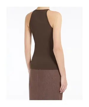 Max Mara Armida V-neck Sleeveless Top - Brown