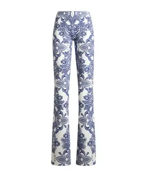Etro Lace-motif Knit Trousers - Gray