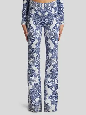 Etro Lace-motif Knit Trousers - Gray
