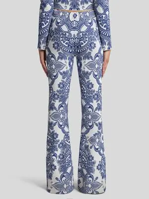Etro Lace-motif Knit Trousers - Gray