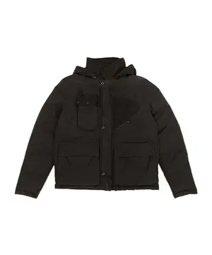 C.P. COMPANY Hooded Down Jacket With Quilted Paneling