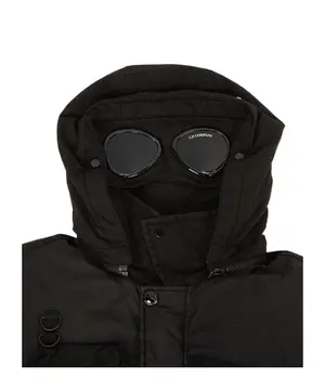 C.P. COMPANY Hooded Down Jacket With Quilted Paneling