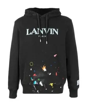 LANVIN Printed Logo Hoodie - Black