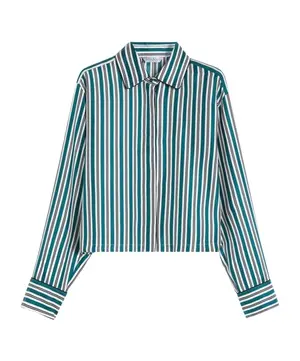 Max Mara Printed Silk Cropped Shirt