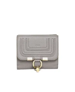 Chloé Marcie Leather Wallet - Gray