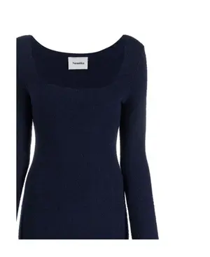 Nanushka Leah Square Neck Knitted Dress - Black