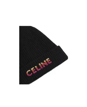 Celine Ribbed Wool Beanie With Gradient Sequins