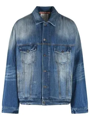 Acne Studios Distressed Denim Trucker Jacket - Mid Blue