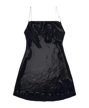 DIESEL® D-minty Cowl Neck Metallic Mini Dress - Black