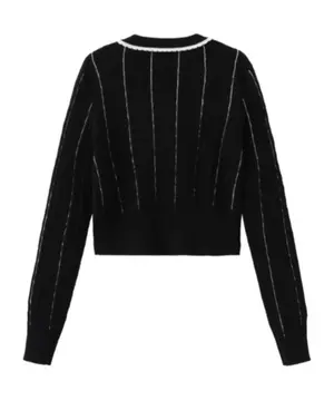 Marissa Chiara Long Sleeve Knitted Cardigan With Zip Closure