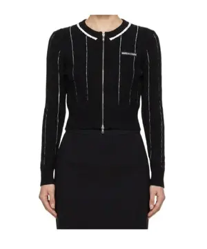Marissa Chiara Long Sleeve Knitted Cardigan With Zip Closure