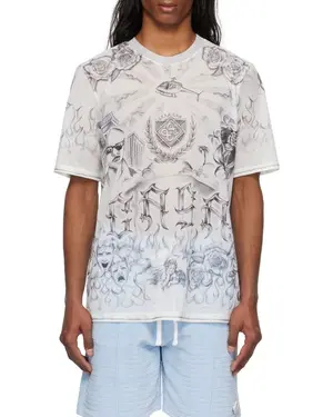 Casablanca Tattoo Print Mesh T-shirt