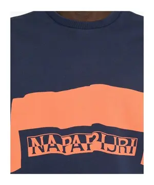 NAPAPIJRI Logo Striped Crew Neck Sweatshirt