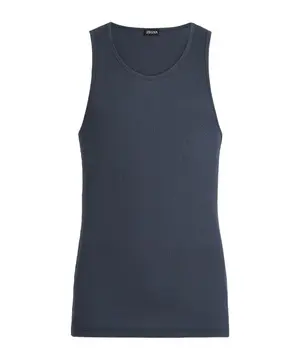 Zegna Cotton Blend Tank Top - Blue