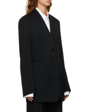 JIL SANDER Single-breasted Tailored Jacket - Black