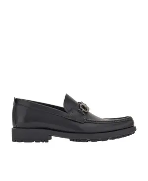 FERRAGAMO Gancini Detail Loafers - Black