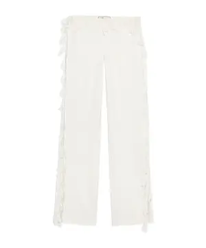 Blumarine Lace-detailed Draped Trousers - White