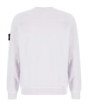 Stone Island Logo Patch Crew Neck Sweater - White