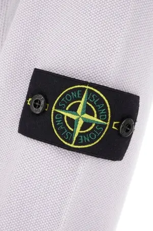 Stone Island Logo Patch Crew Neck Sweater - White