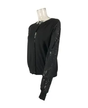 Max Mara Lace Sleeve Logo Cardigan