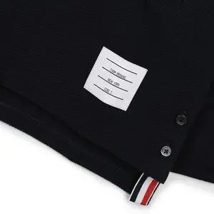 Thom Browne 4-bar Honeycomb Knit V-neck Cardigan